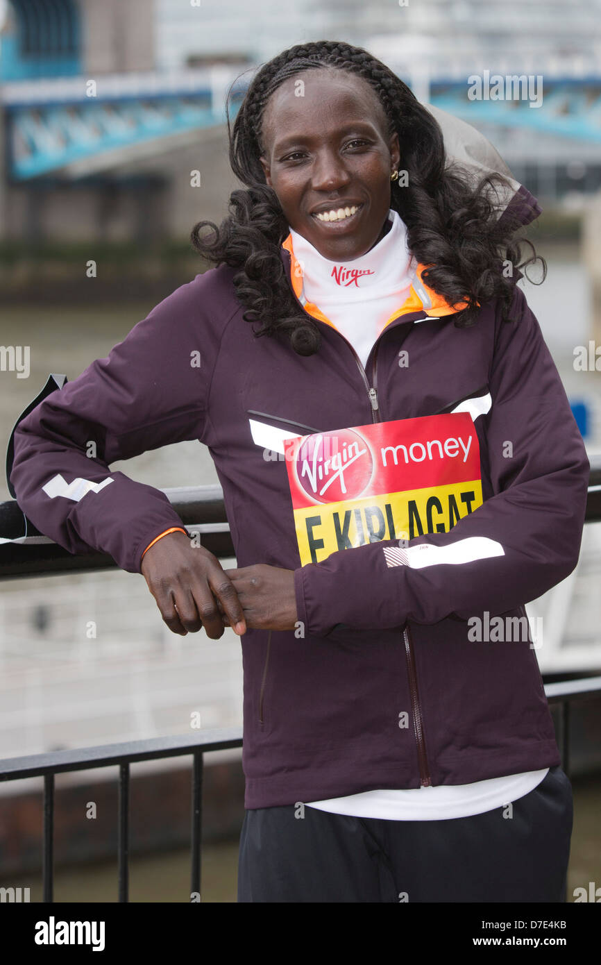 Kenyan Runner Edna Kiplagat at Virgin London Marathon 2013 photocall ...