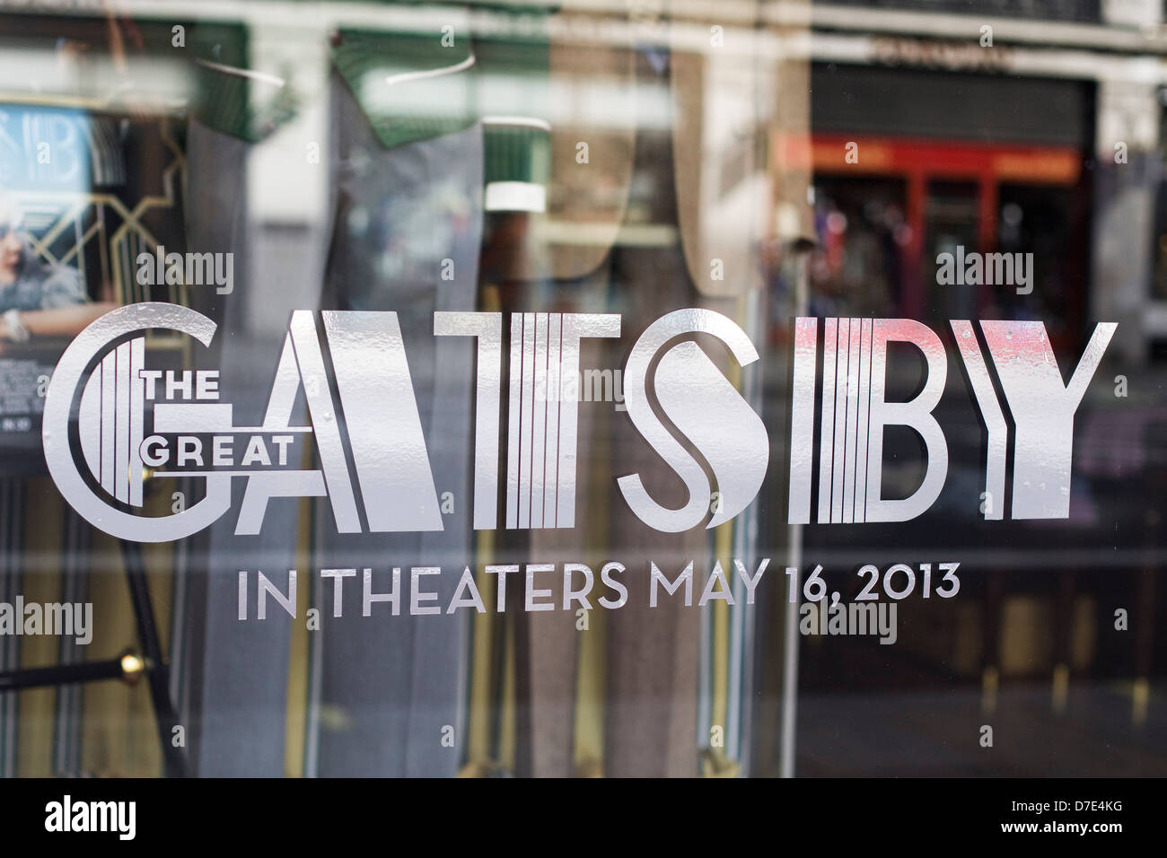Shop window display in London England advertising the great Gatsby ...