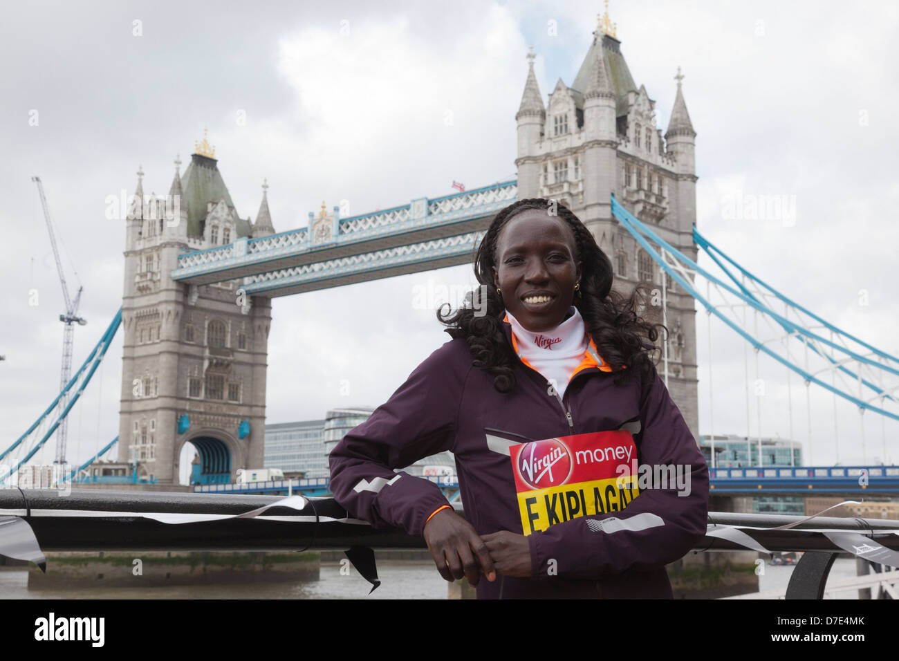 Kenyan Runner Edna Kiplagat at Virgin London Marathon 2013 photocall ...