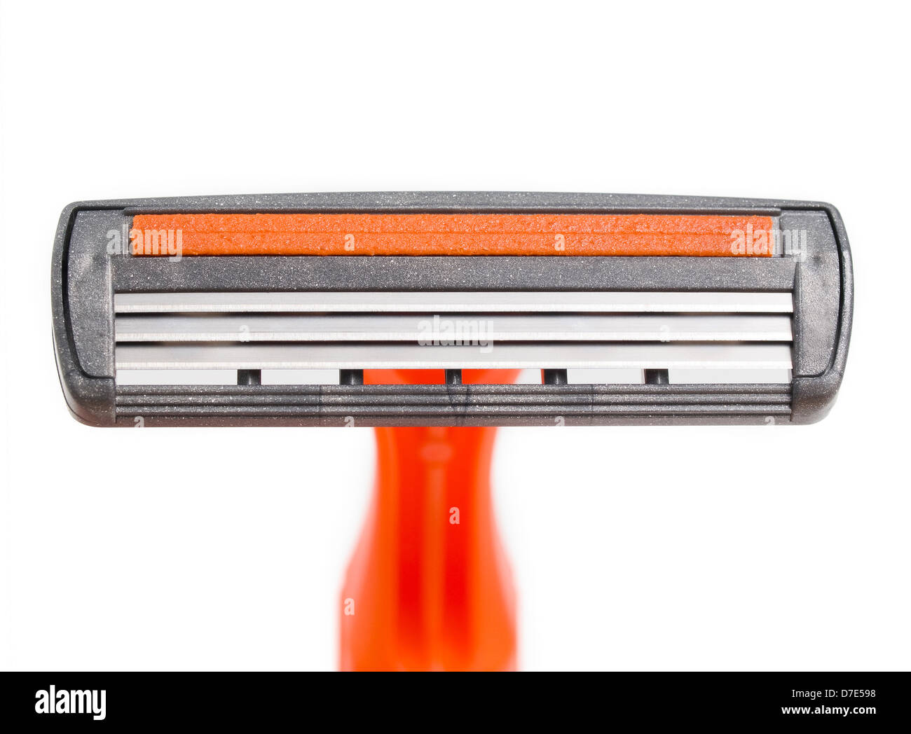 Orange shaver isolated on white background. A diposable shaver Stock ...