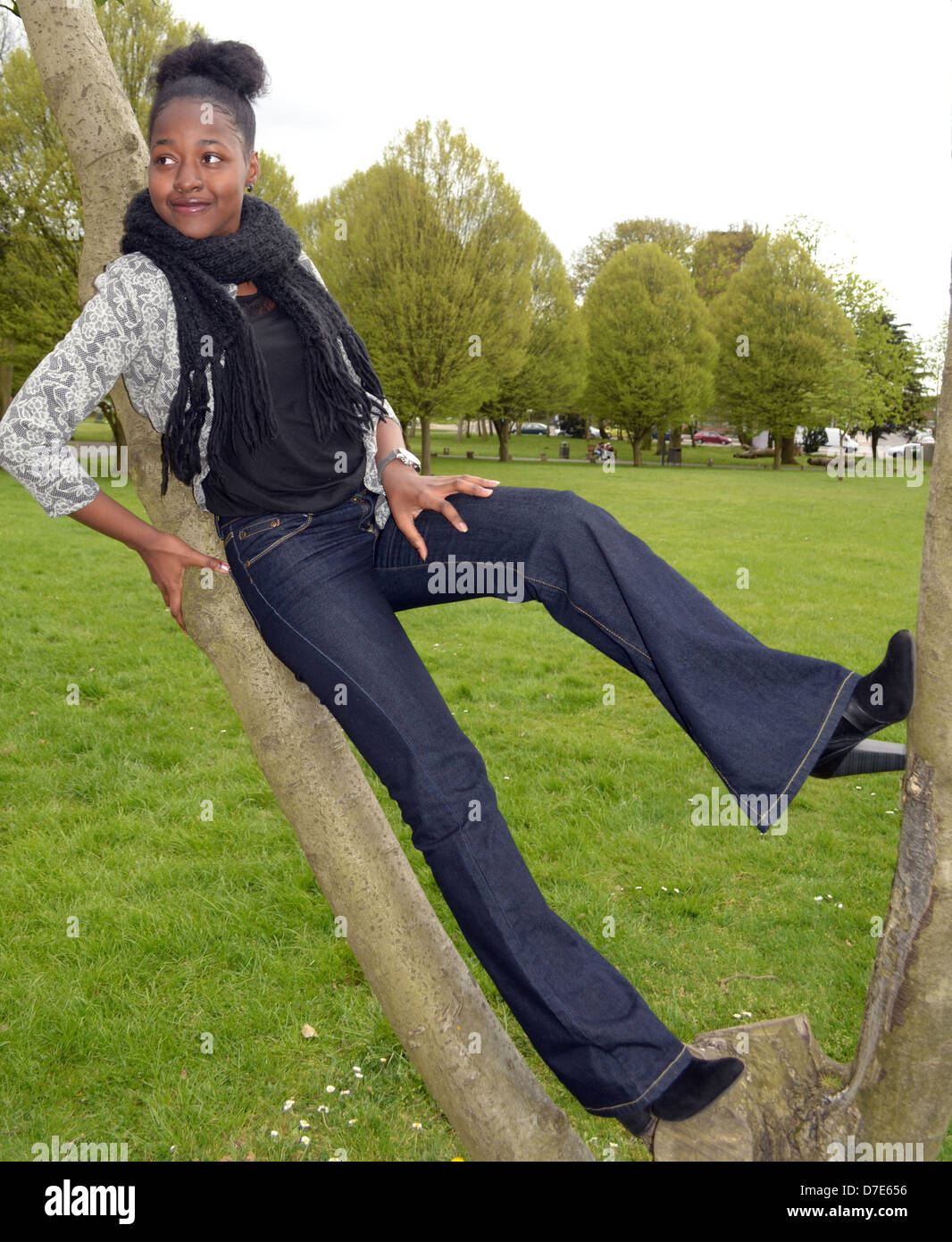 Pretty Afro-caribbean girl posing Stock Photo - Alamy