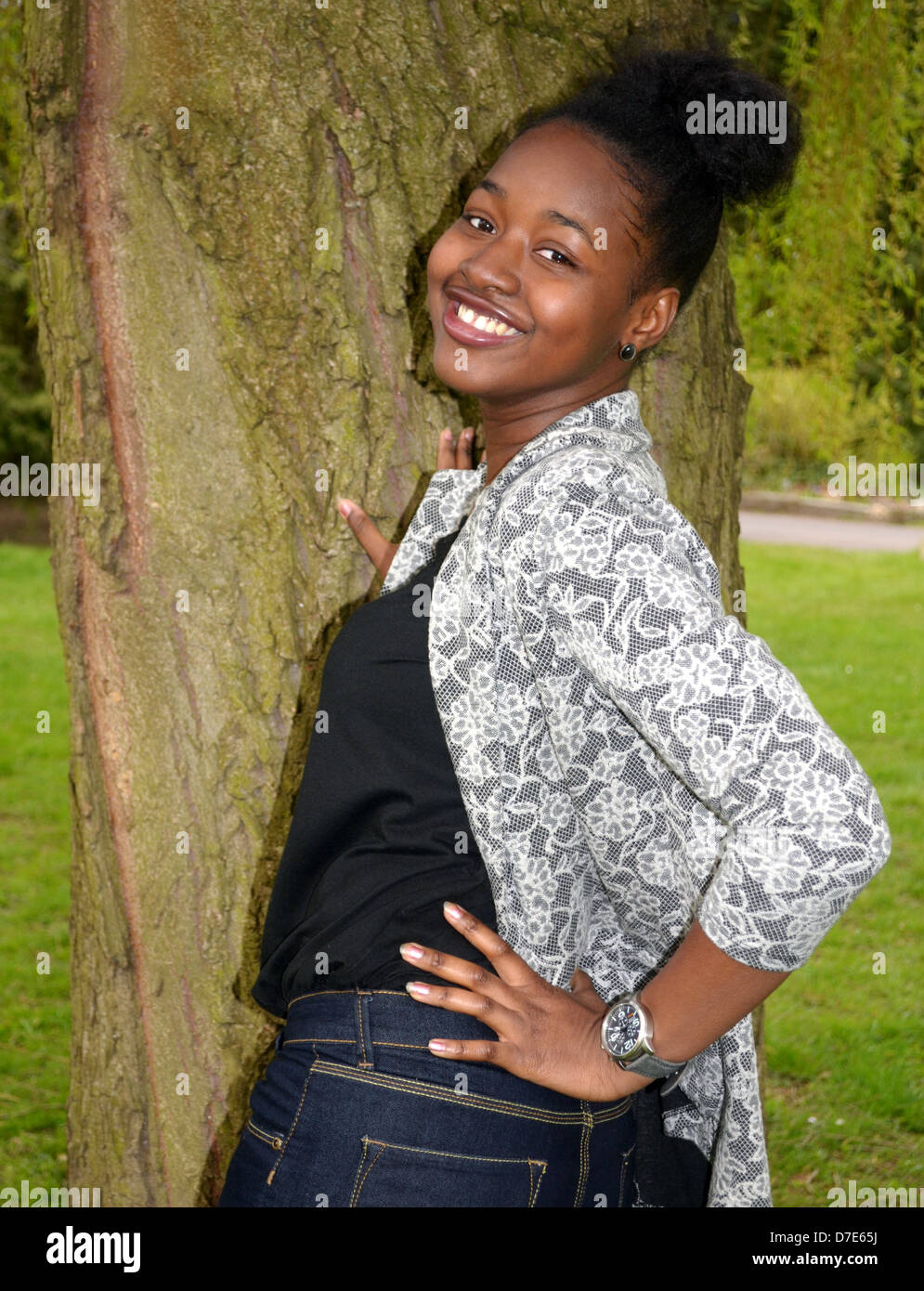 Pretty Afro-caribbean girl posing Stock Photo - Alamy