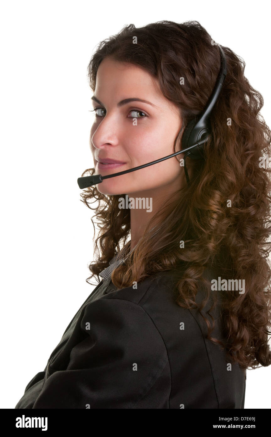 Woman talking into microphone hi-res stock photography and images - Alamy