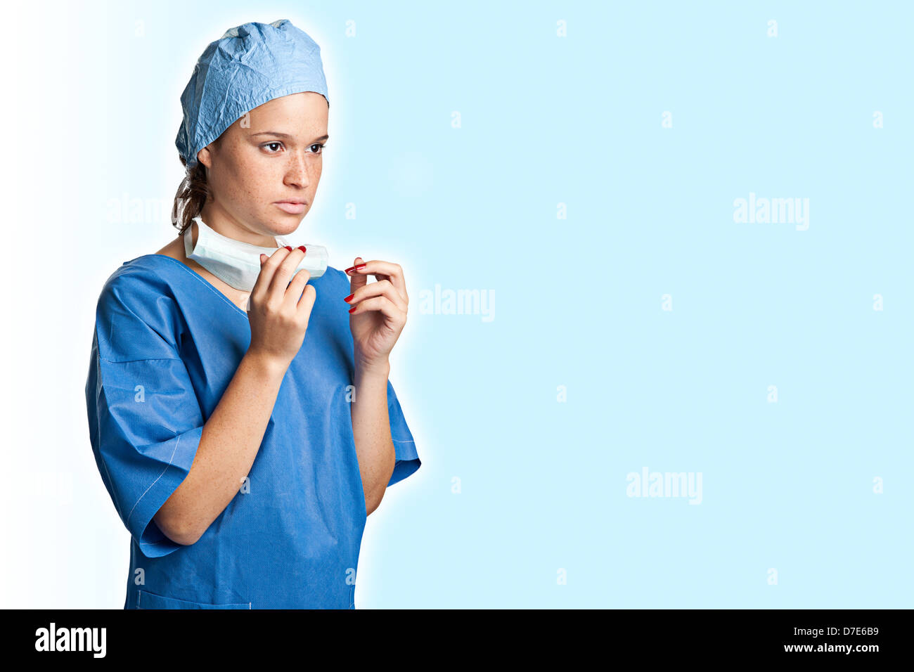 Young female surgeon getting ready for a surgery Stock Photo - Alamy