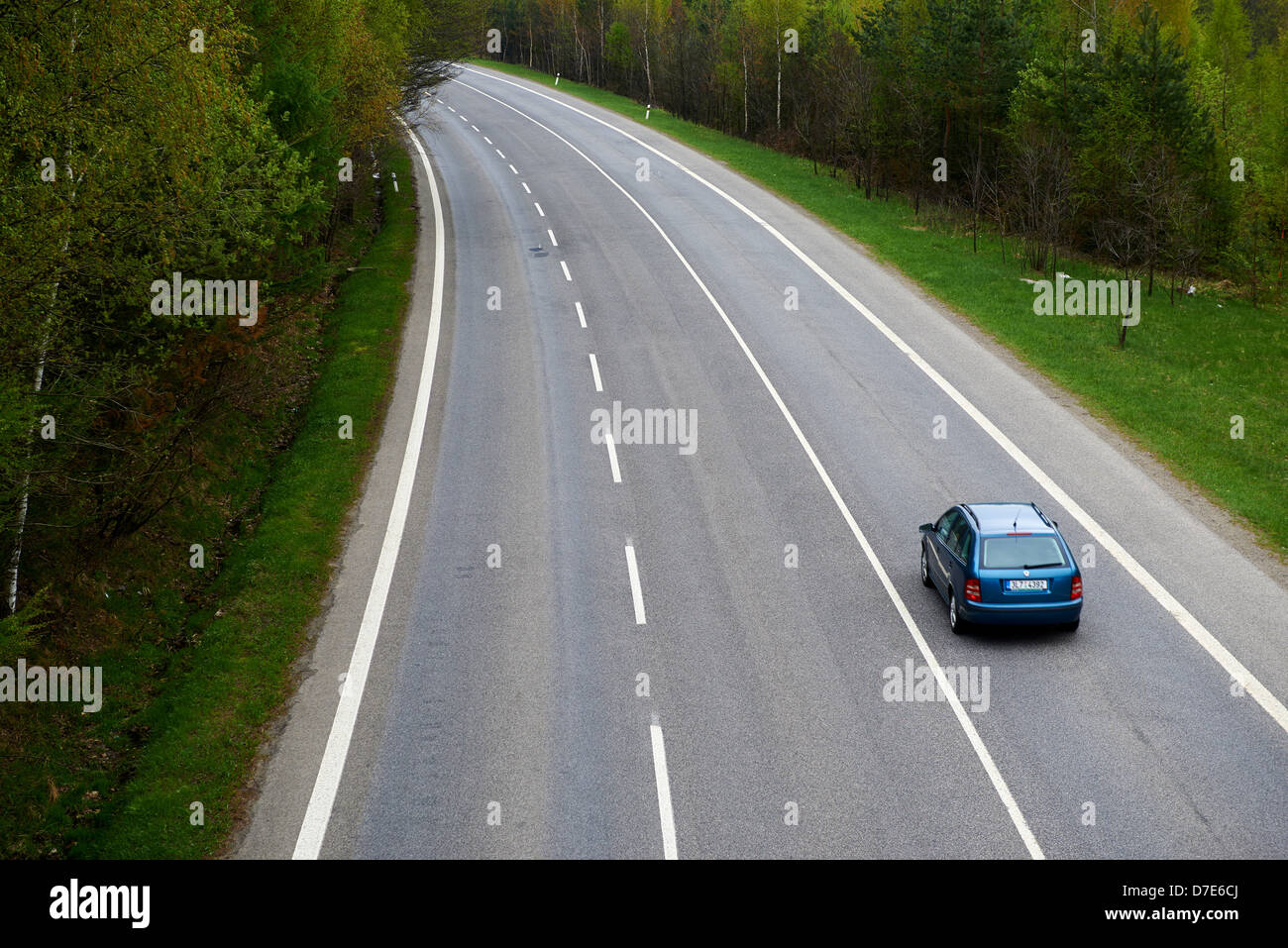 Aerial shot cars driving road hi-res stock photography and images - Alamy