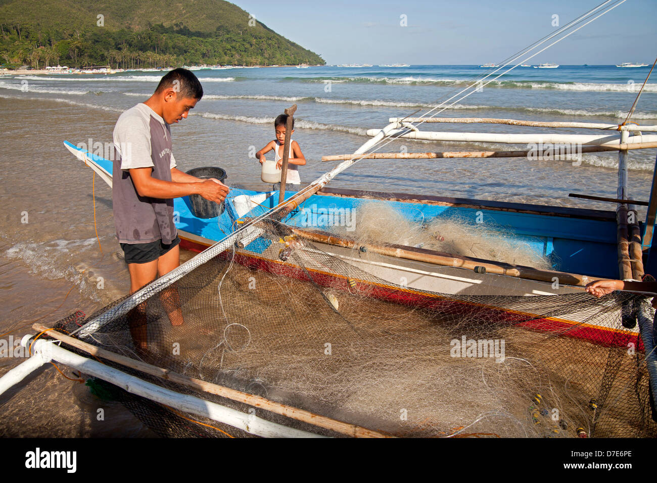 Philippines Palawan Outrigger Fishing Boat High Resolution Stock ...