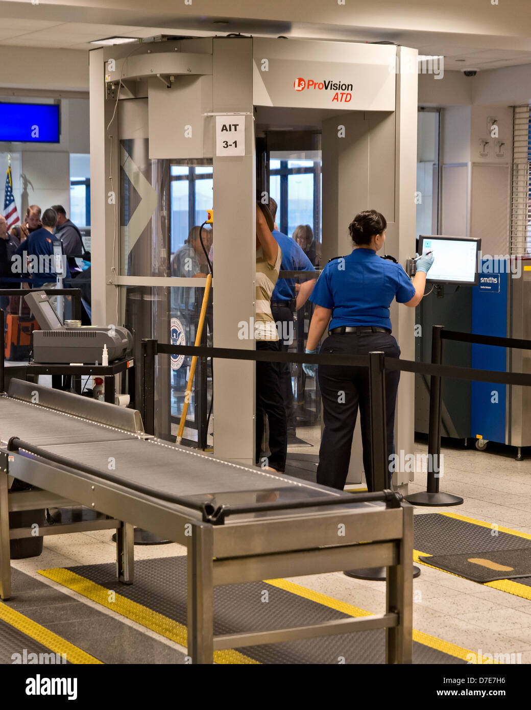 body scanner at the airport security checkpoint Stock Photo - Alamy
