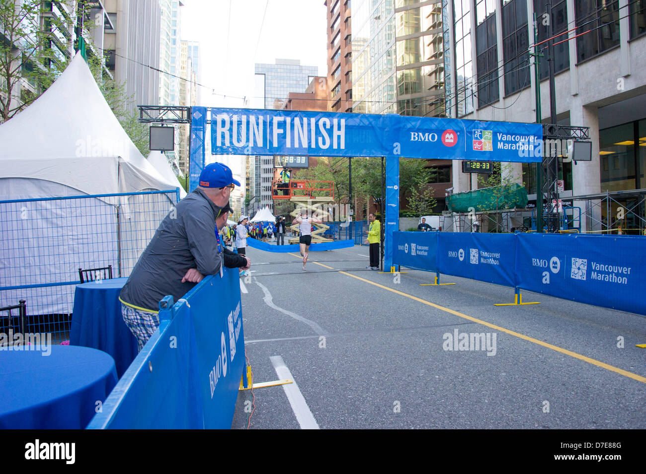 Vancouver, Canada. 5th May 2013. Finish line at the finish of the 2013 ...