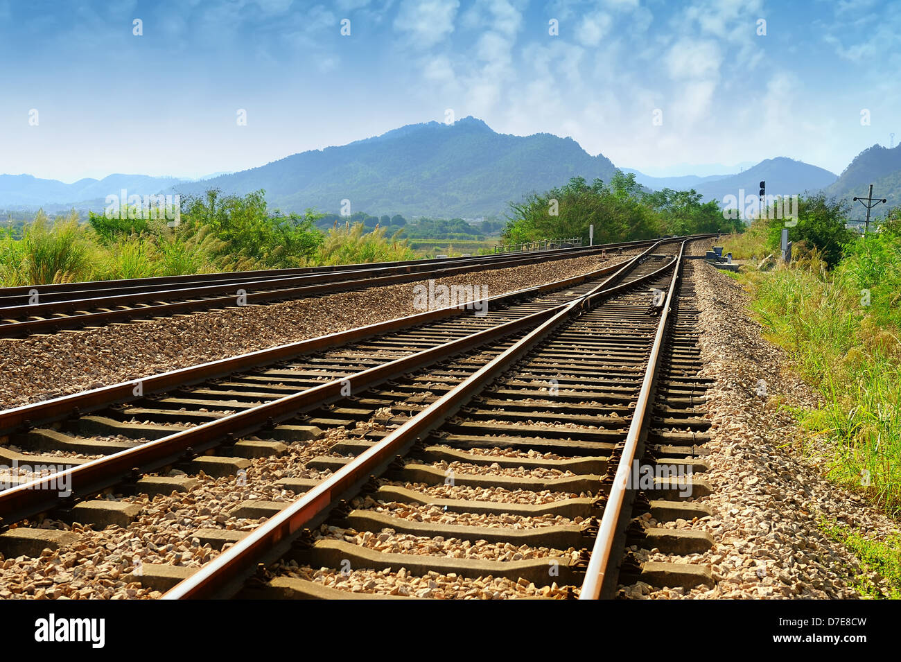 Rail Road Tracks Stock Photo - Alamy