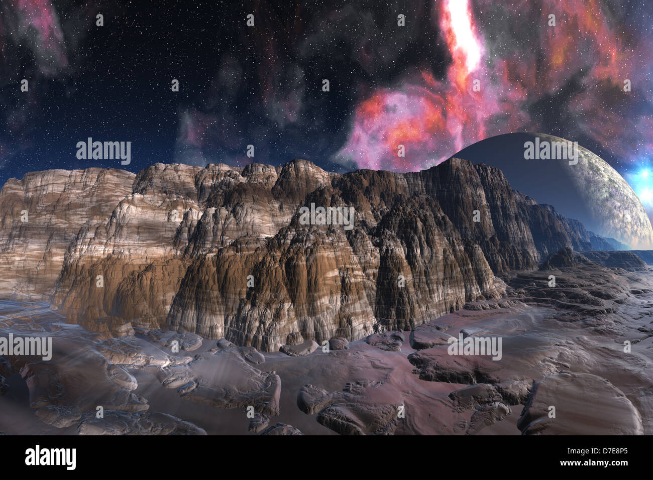 Alien world computer illustration Stock Photo - Alamy
