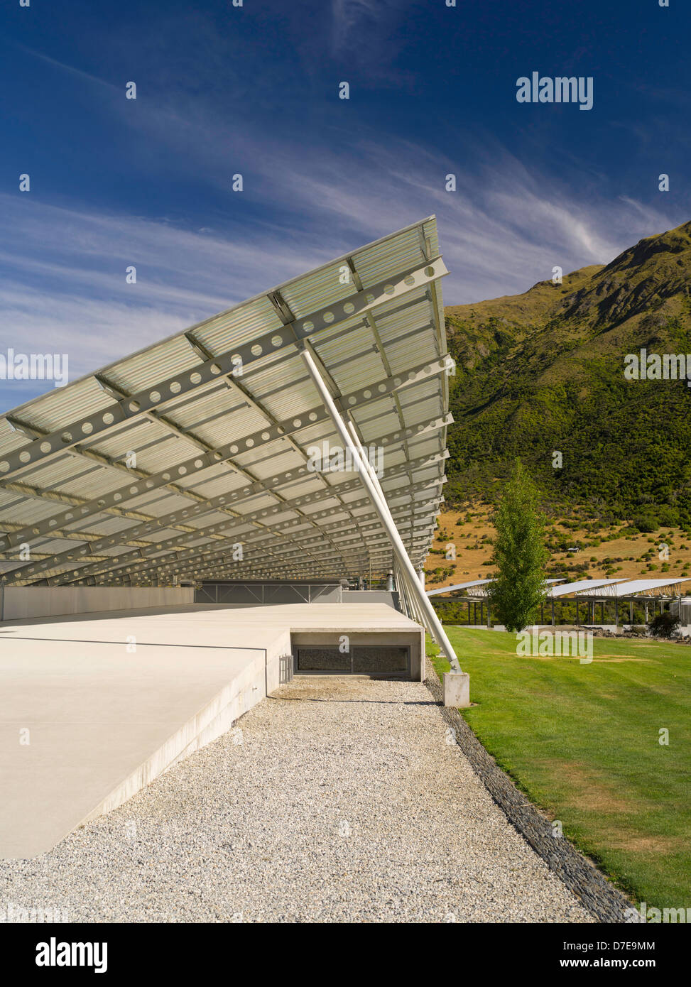 View of the Peregrine Winery, in the Gibbston Valley, near Queenstown ...