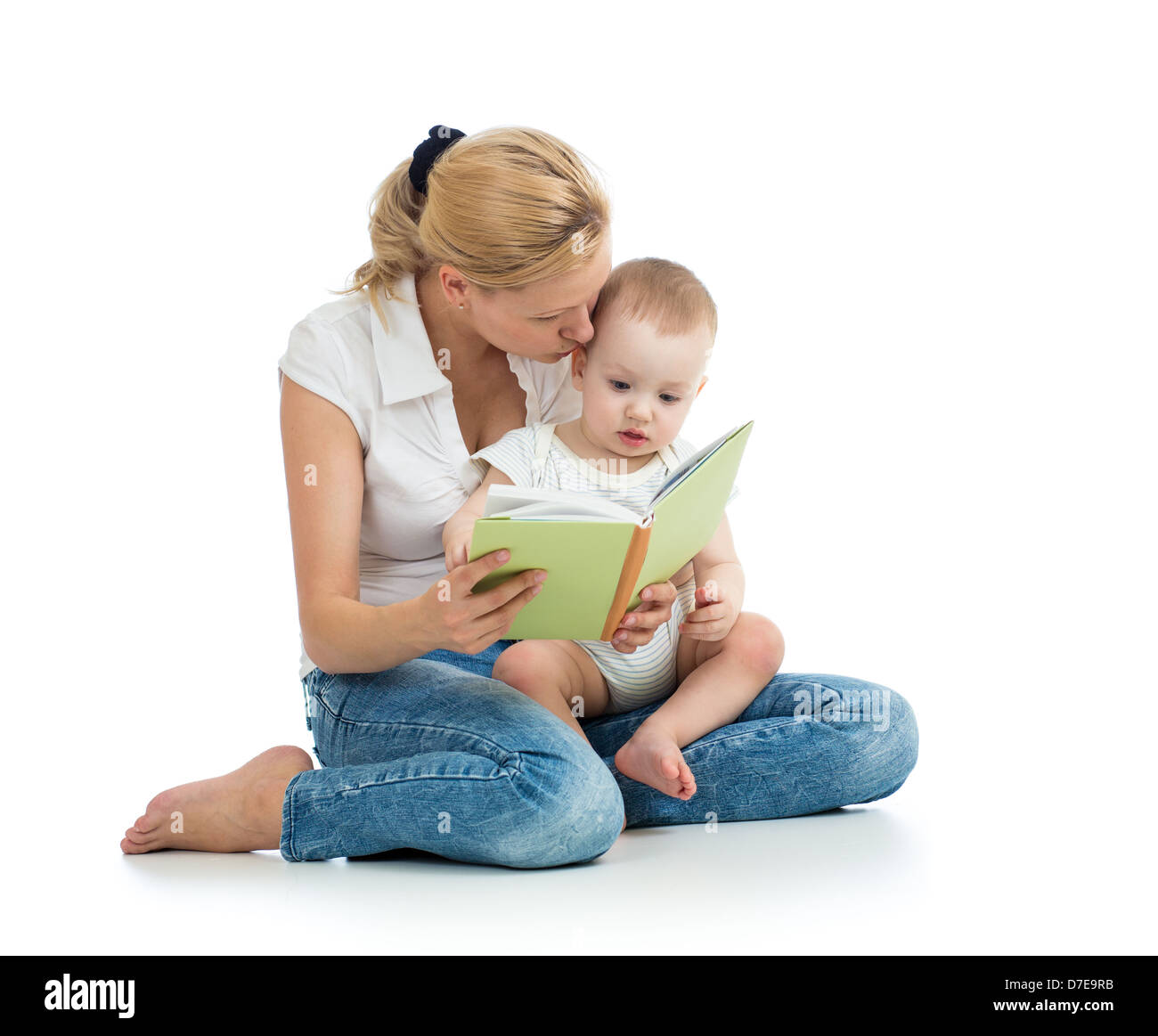 Baby reading book white background hi-res stock photography and images ...