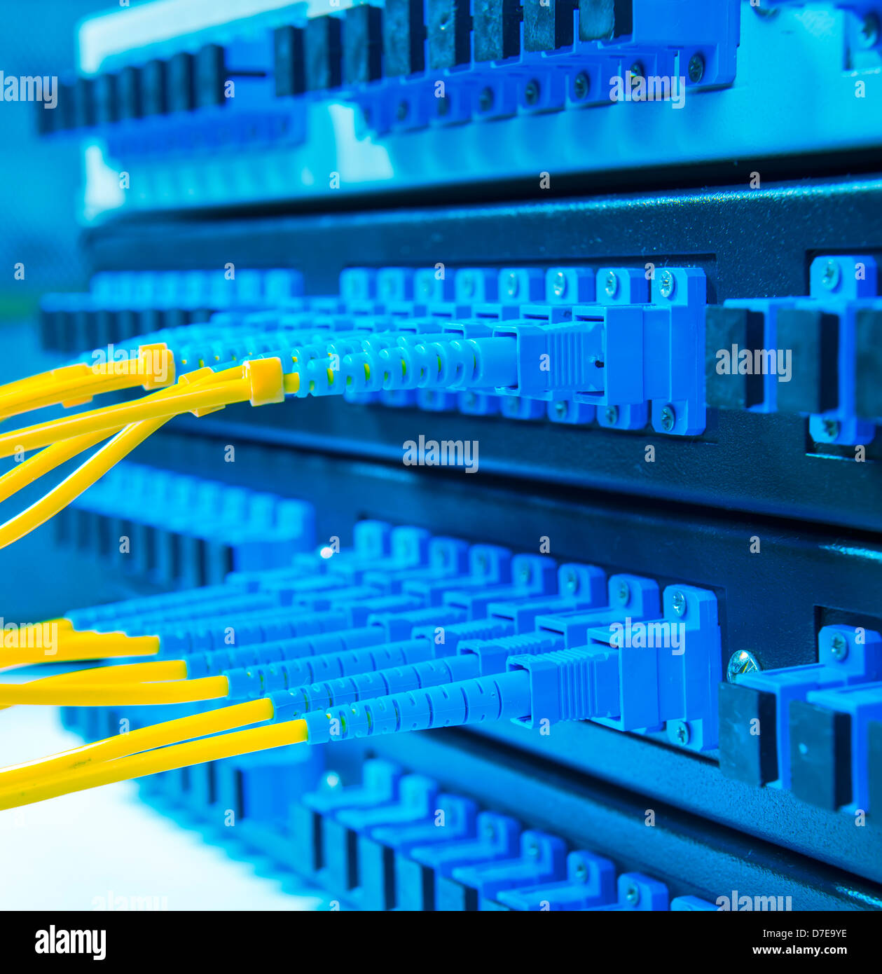 fiber Network Server and hardwares in an internet data center Stock ...