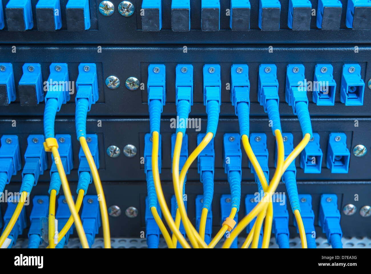 fiber Network Server and hardwares in an internet data center Stock ...