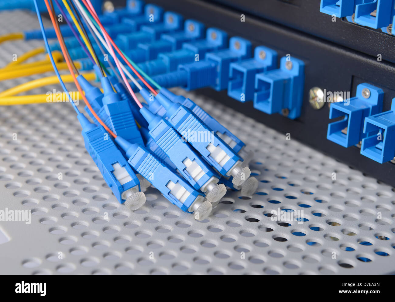 fiber Network Server and hardwares in an internet data center Stock ...