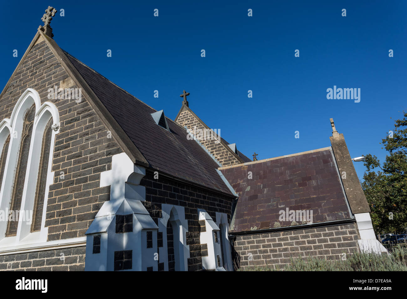 Slate roof and brick quoining detail in St Mary's Anglican Church ...
