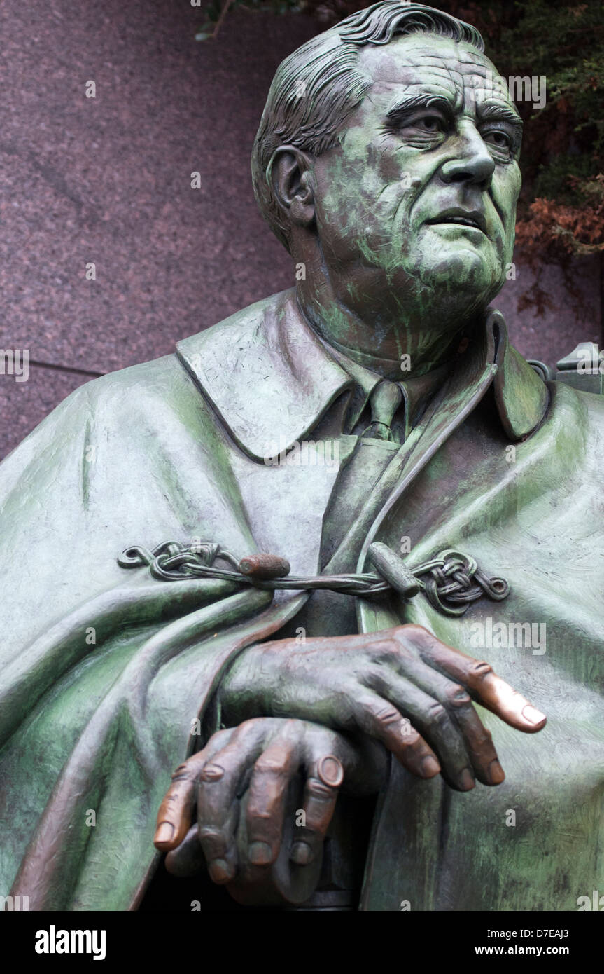 Sculptures of FDR at the Franklin D. Roosevelt Memorial Park Stock ...