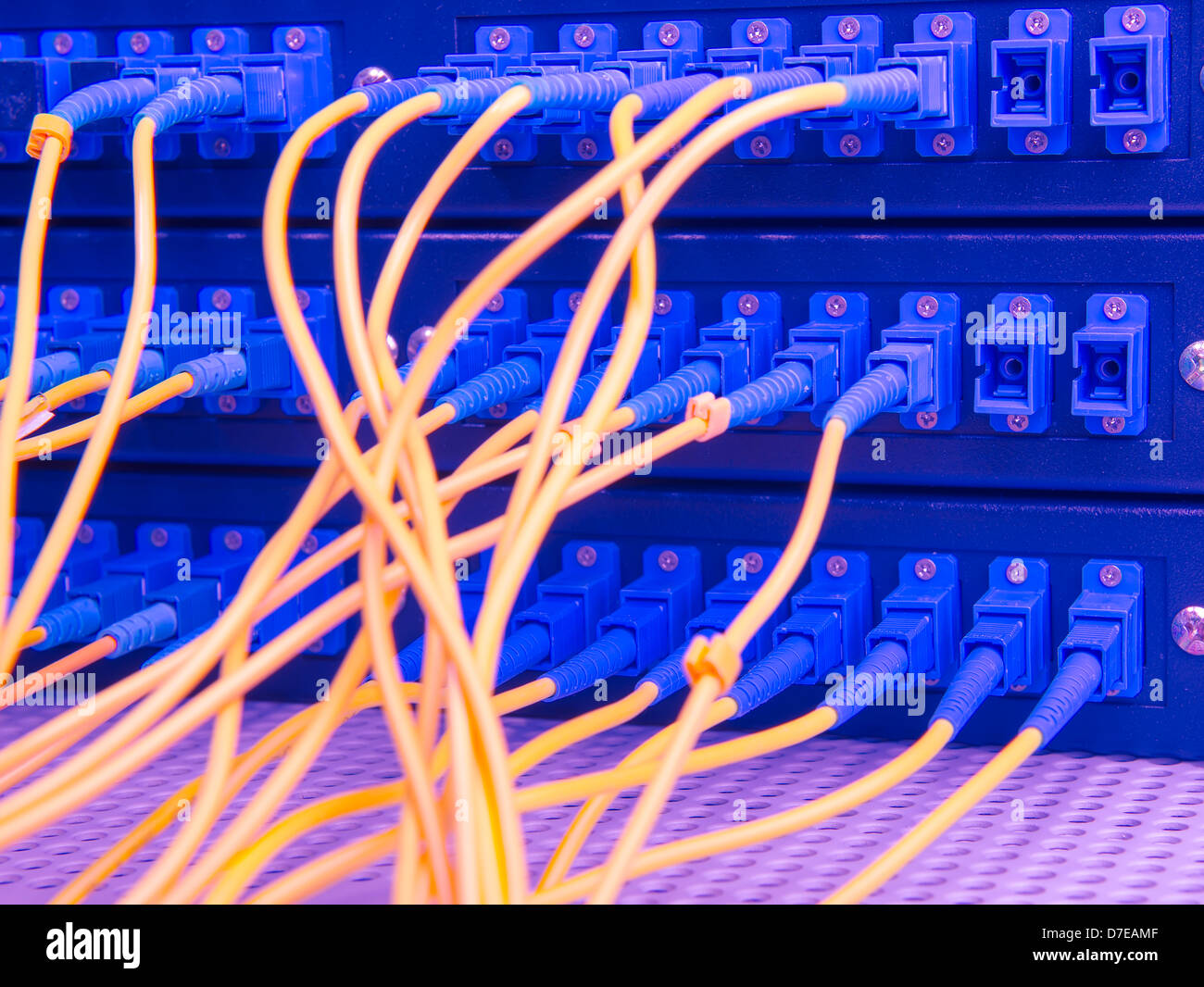 optic fiber cables connected to data center Stock Photo - Alamy
