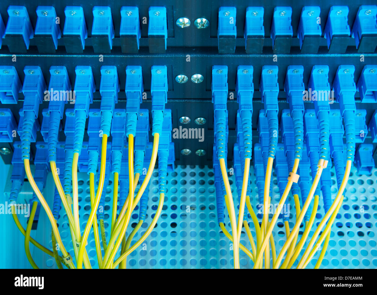 optic fiber cables connected to data center Stock Photo - Alamy