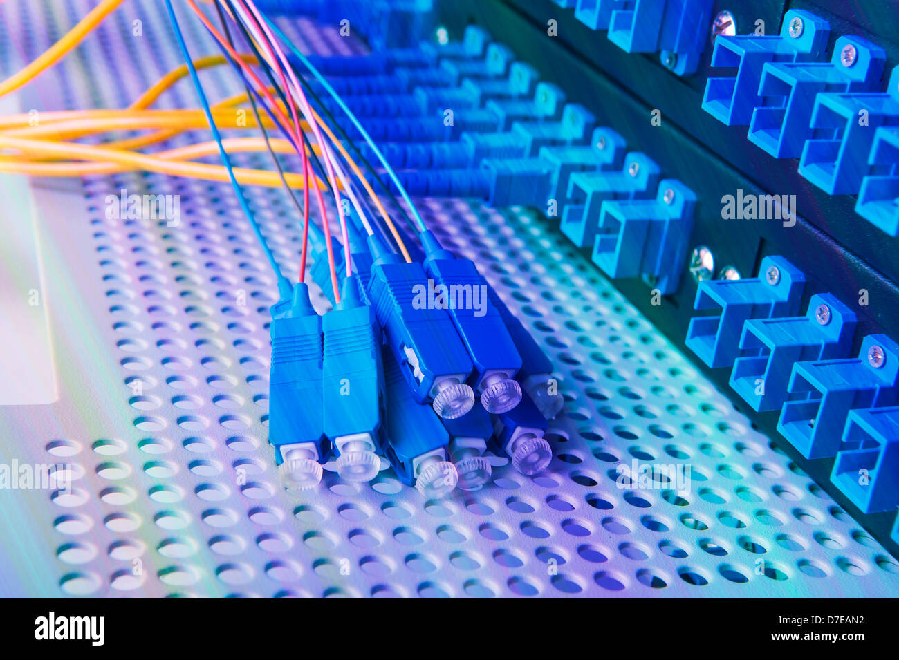 optic fiber cables connected to data center Stock Photo - Alamy