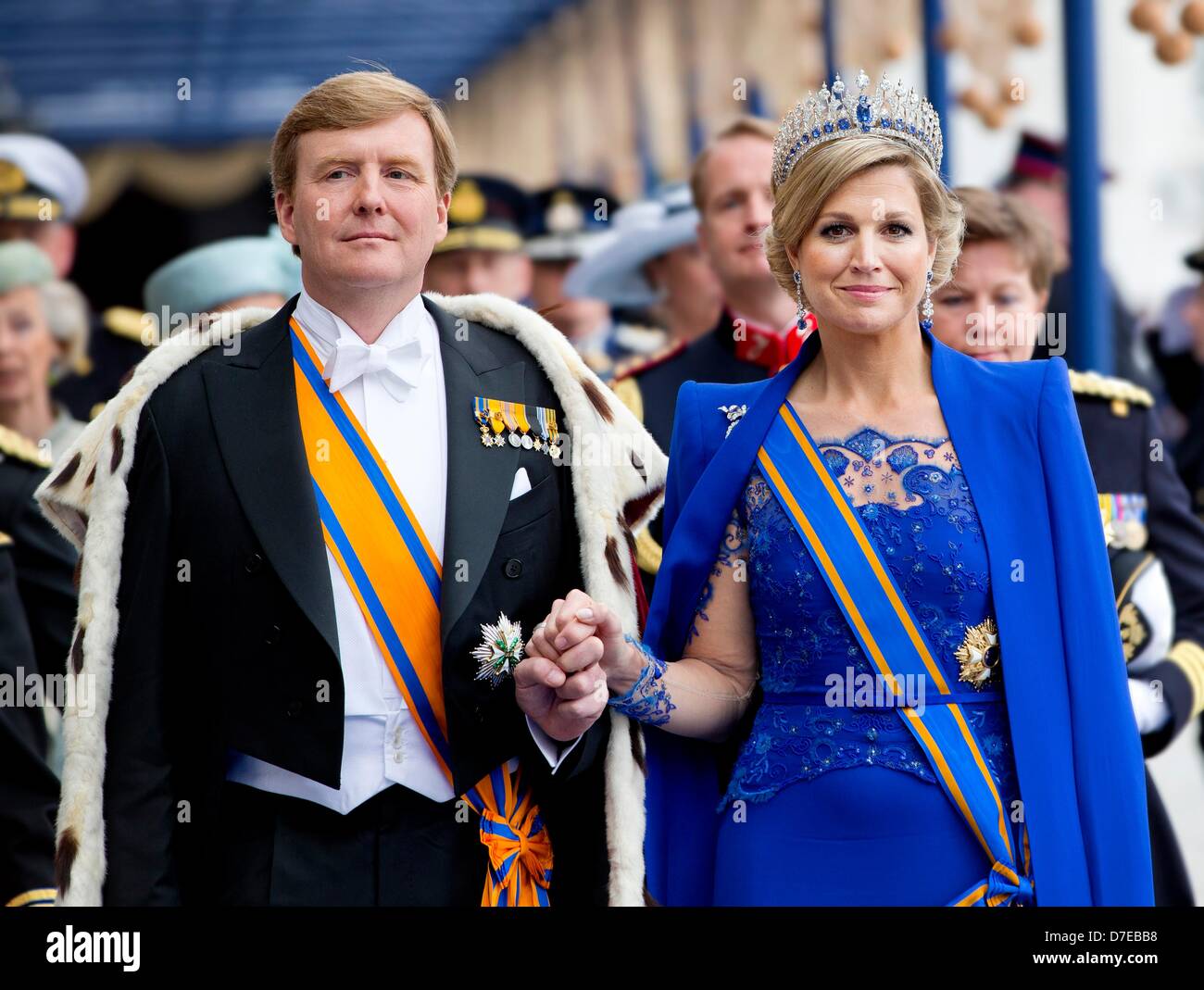 Dutch King Willem-Alexander and Queen Maxima leave the Nieuwe Kerk in ...