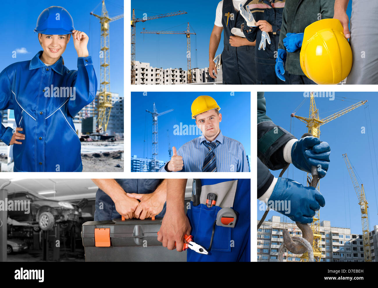 Collage of construction workers hi-res stock photography and images - Alamy
