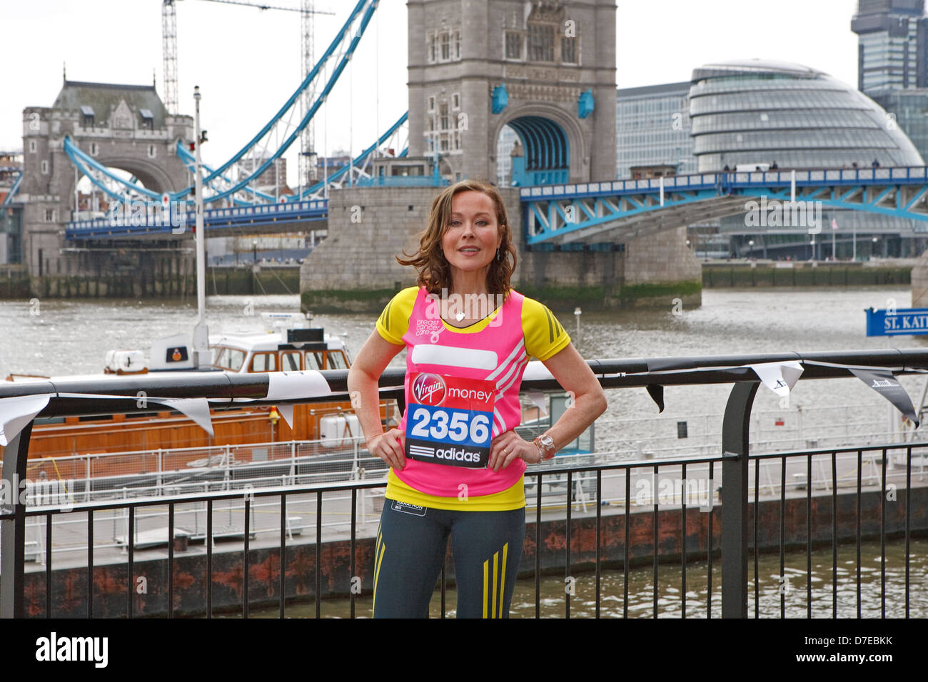 Amanda Mealing an actress poses for photos by Tower Bridge ahead of the ...