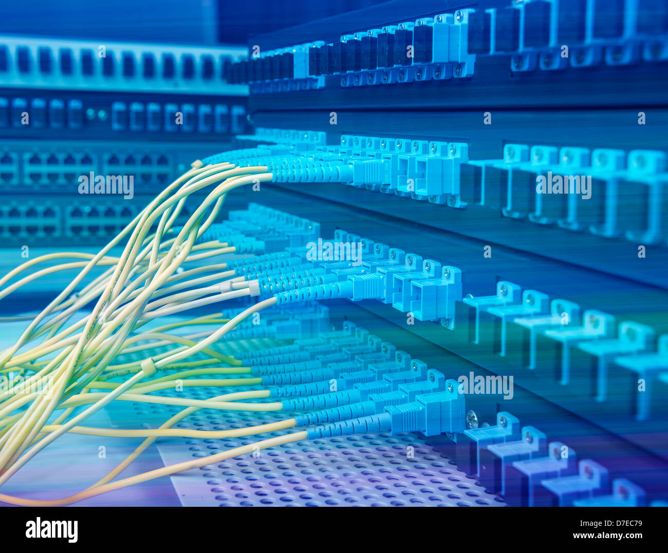 fiber Network Server and hardwares in an internet data center Stock ...