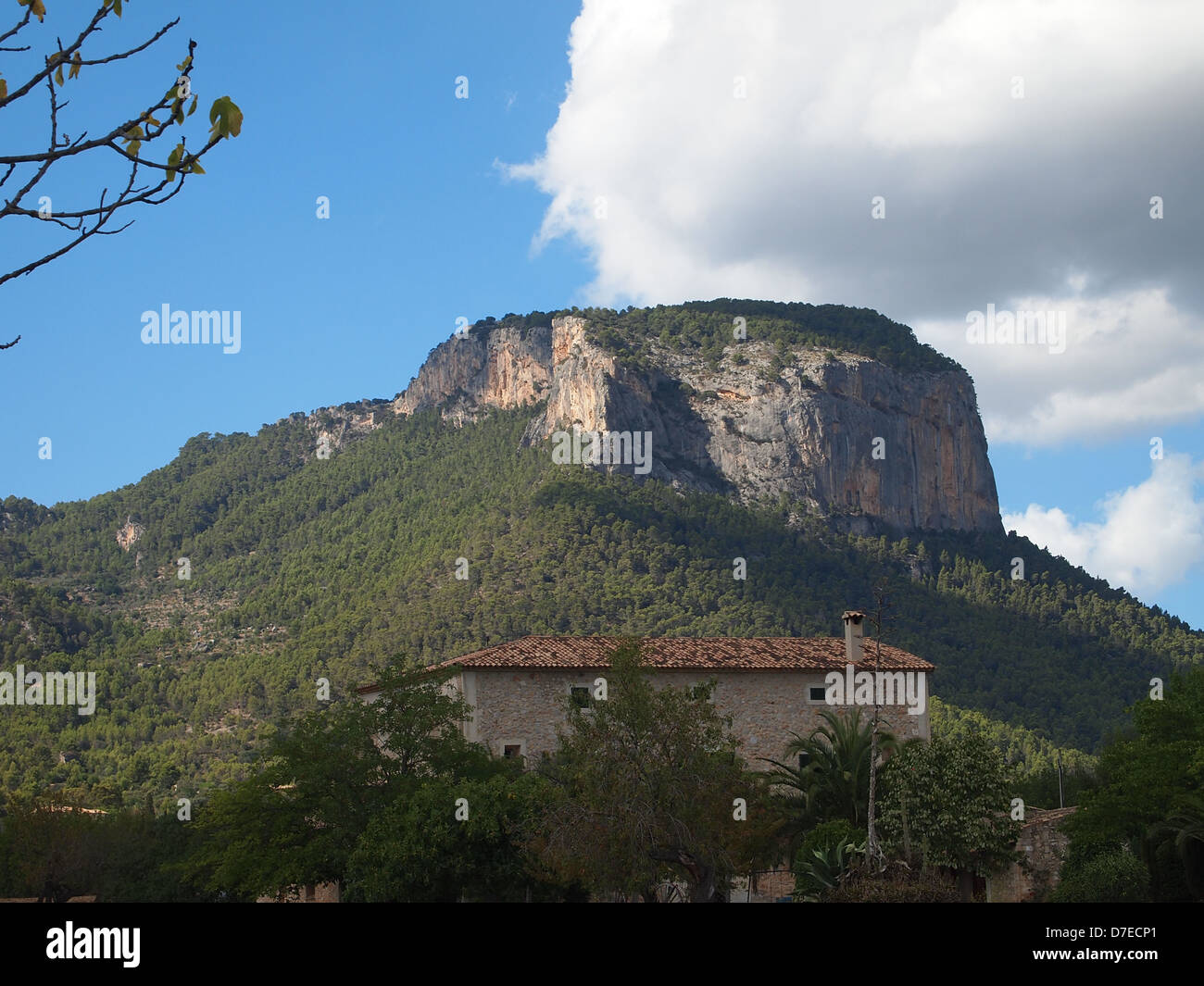 Colorful countryside of Majorca island, Spain, mighty rock formation on ...