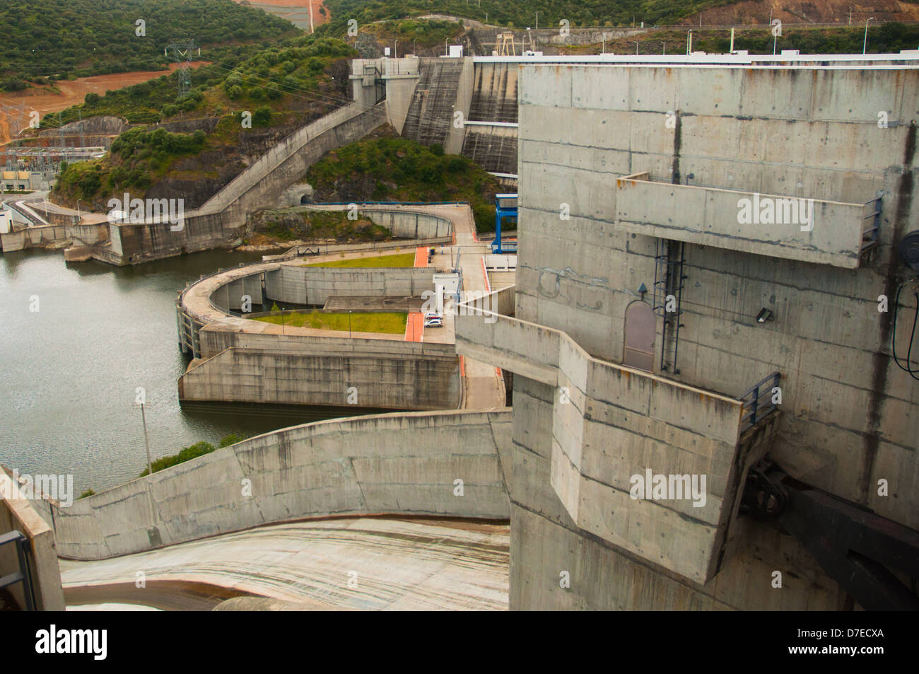 Alqueva Dam - downstream face Stock Photo - Alamy