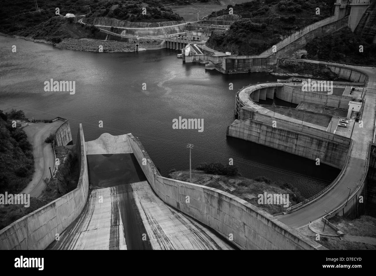 The Alqueva Dam - downstream face Stock Photo - Alamy