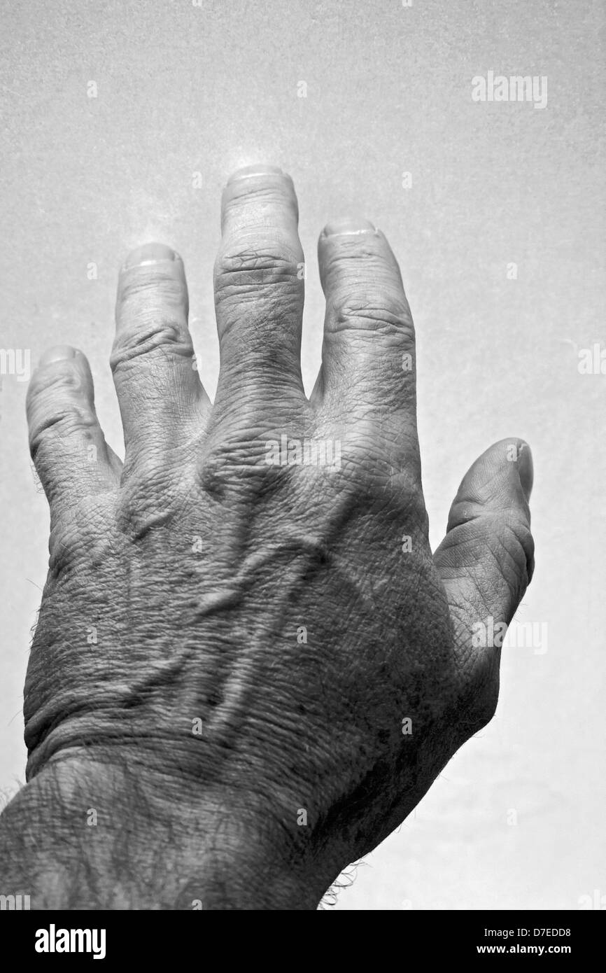 Right hand on white Black and White Stock Photos & Images - Alamy