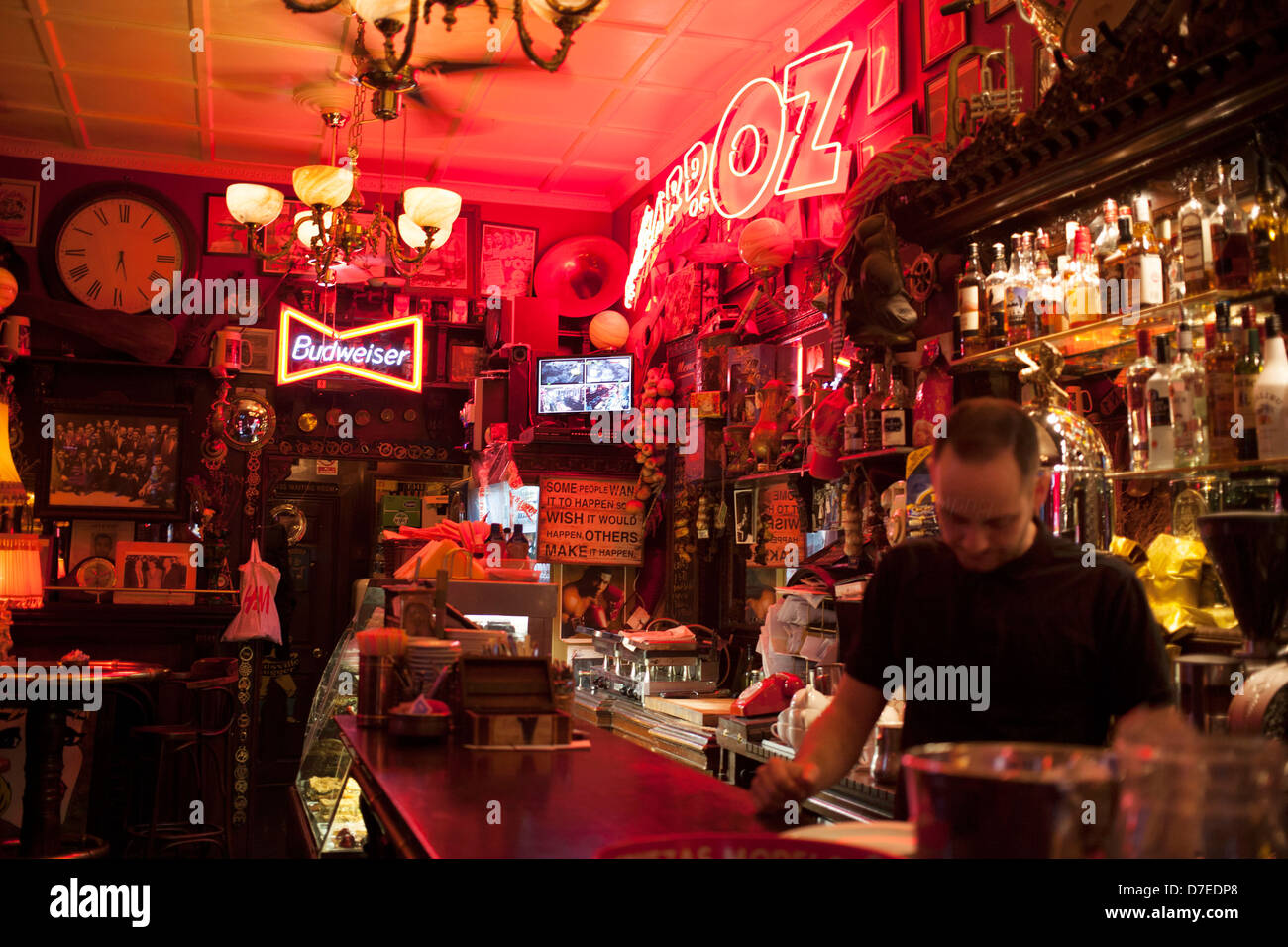 Interior of The Bridge Coffee House and Bar in Shoreditch, London, UK ...
