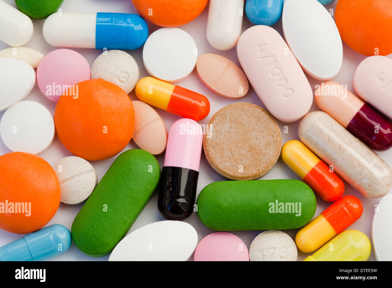 lots of colorful tablets and pills Stock Photo - Alamy