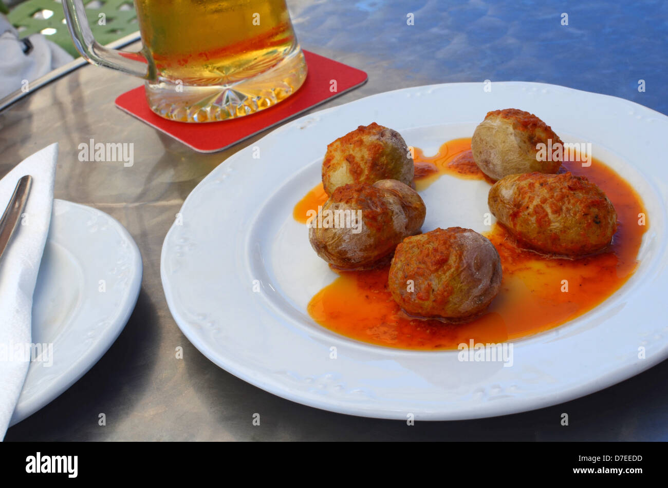 Canarian wrinkly potatoes (Papas arrugadas), traditional baked potato ...