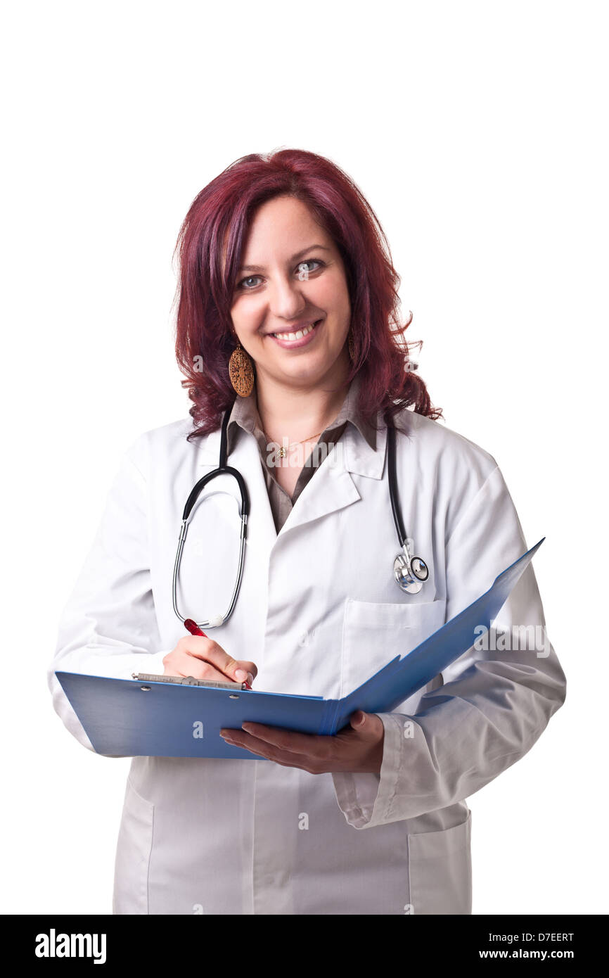 woman doctor at work isolated on white background Stock Photo - Alamy