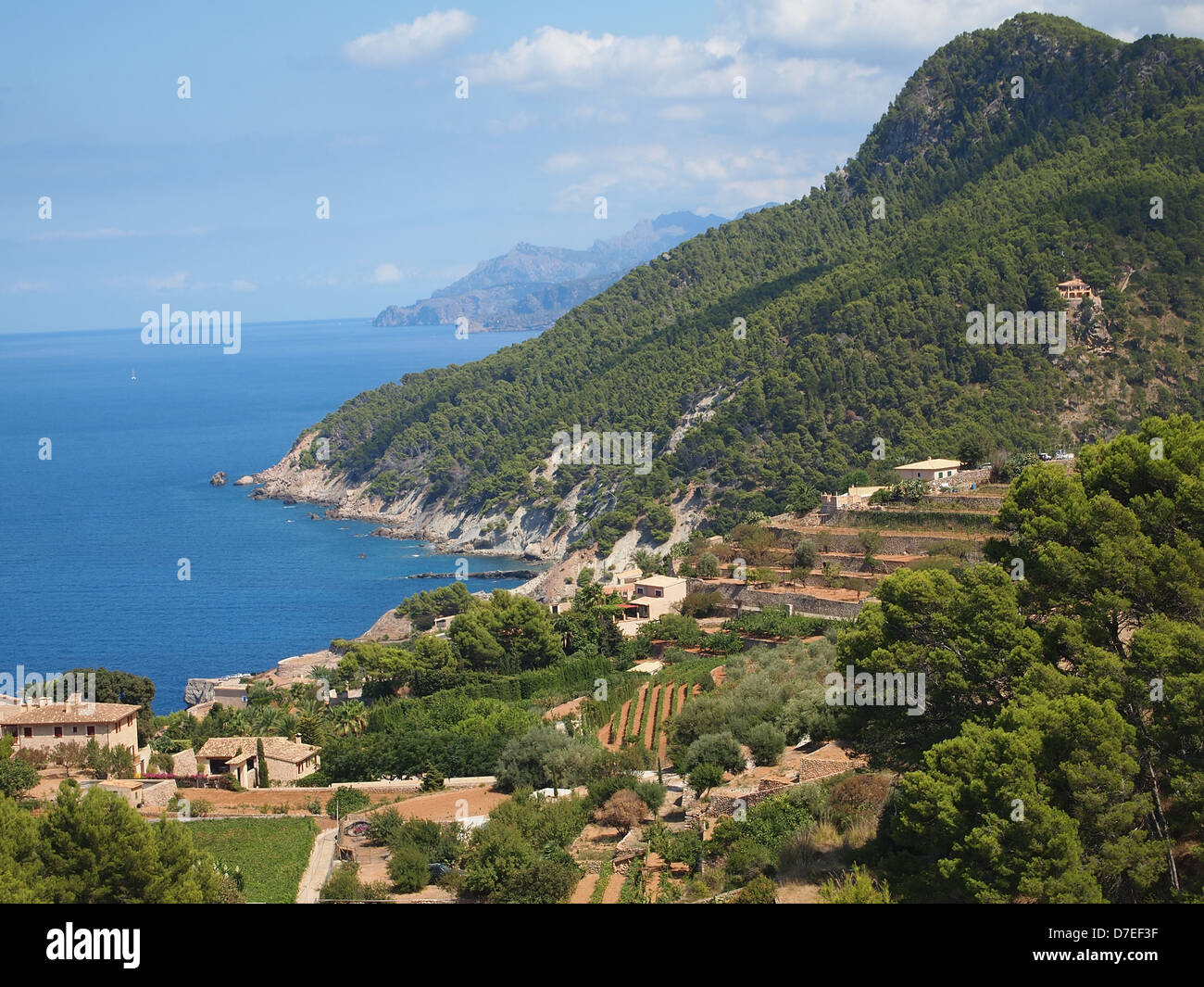 A view at an interesting village at seaside on Majorca island Stock ...
