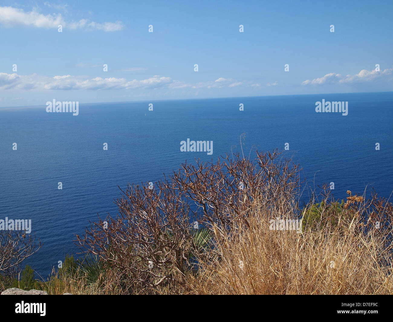 A nice wiev at azure sea and cloudy sky on Majorca island in Spain ...