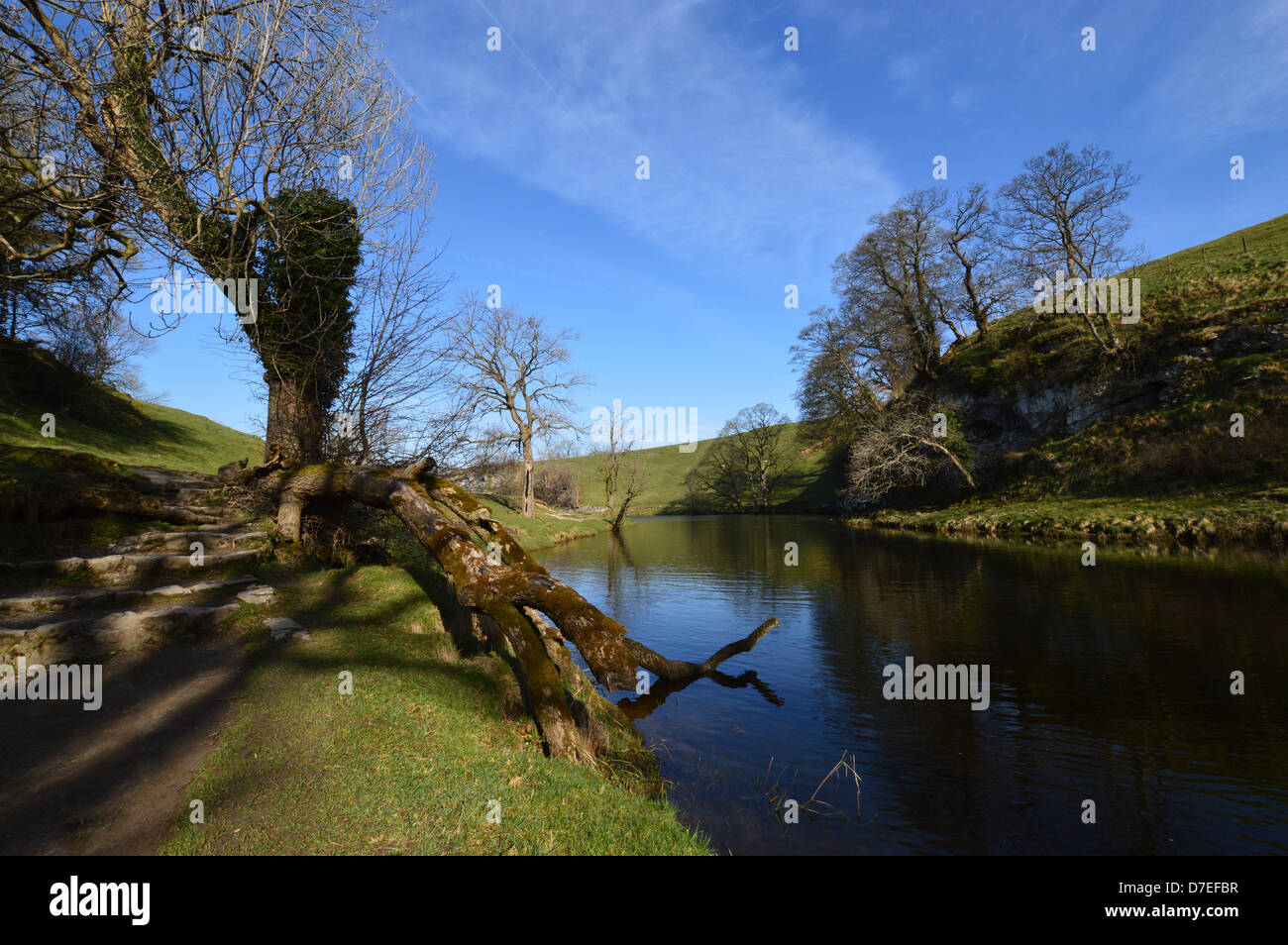 River Wharfe near Burnsall on the Dales Way Long Distance Footpath ...