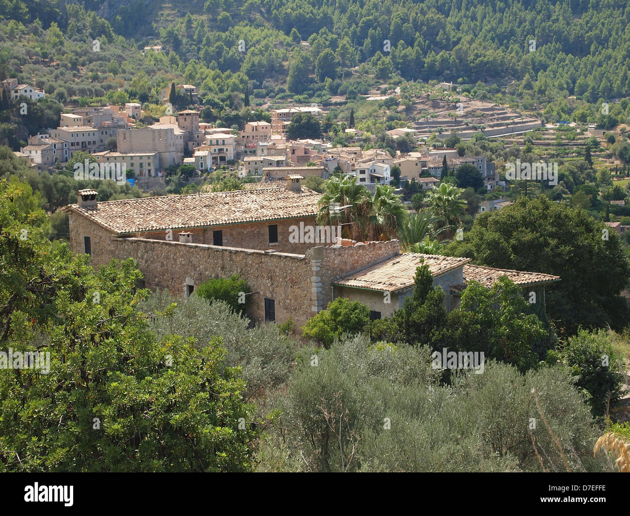 Overview at picturesque village on countryside, Majorca, Baleari, Spain ...
