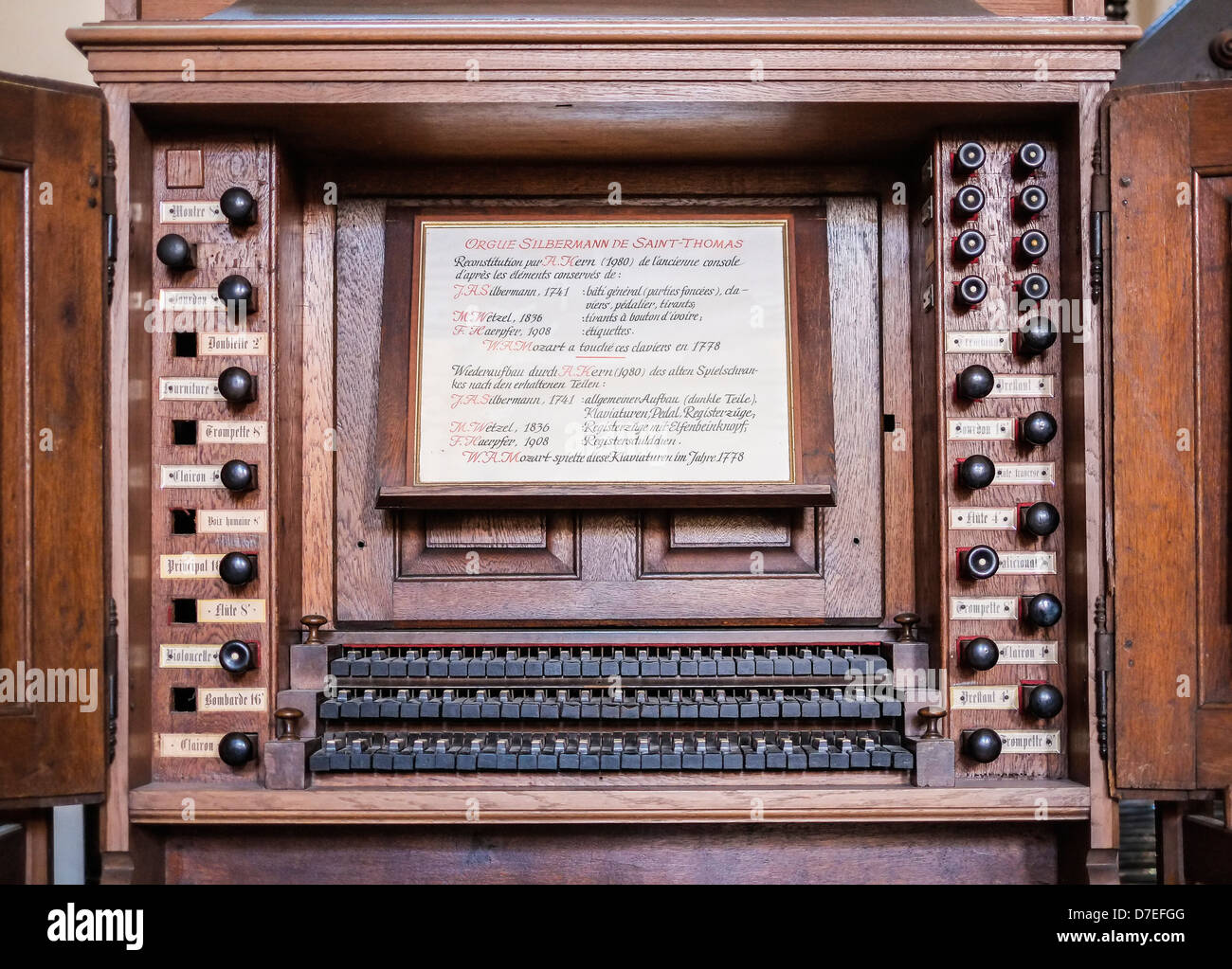 Console of Silbermann organ played by Mozart in 1778 St Thomas ...
