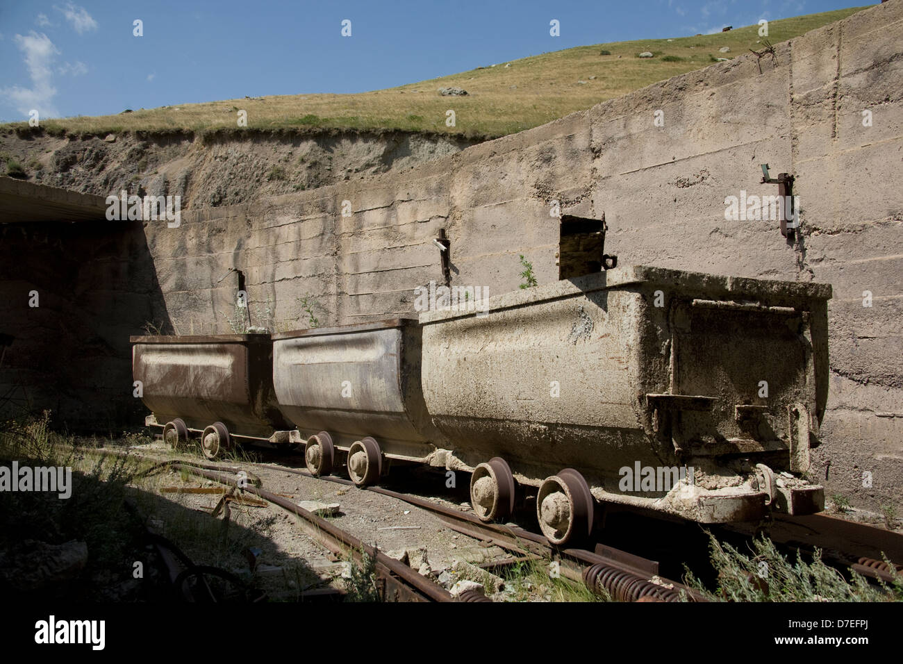old mining wagons Stock Photo - Alamy