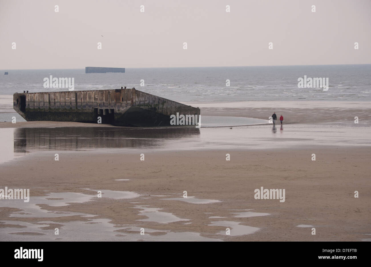 Caisson from the Mulberry Harbour used during D-Day operations in World ...