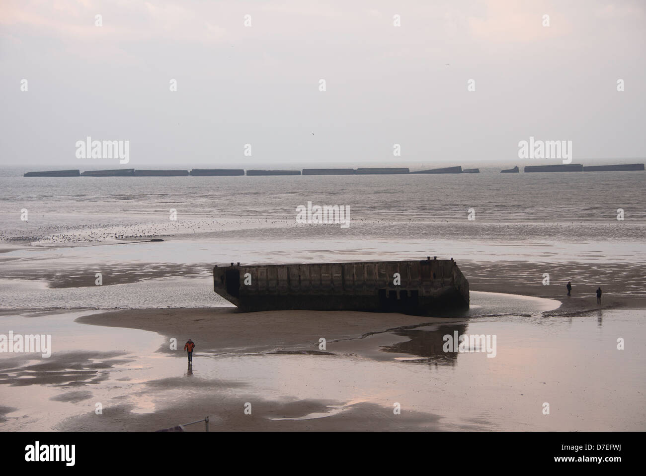 Caisson from the Mulberry Harbour used during D-Day operations in World ...