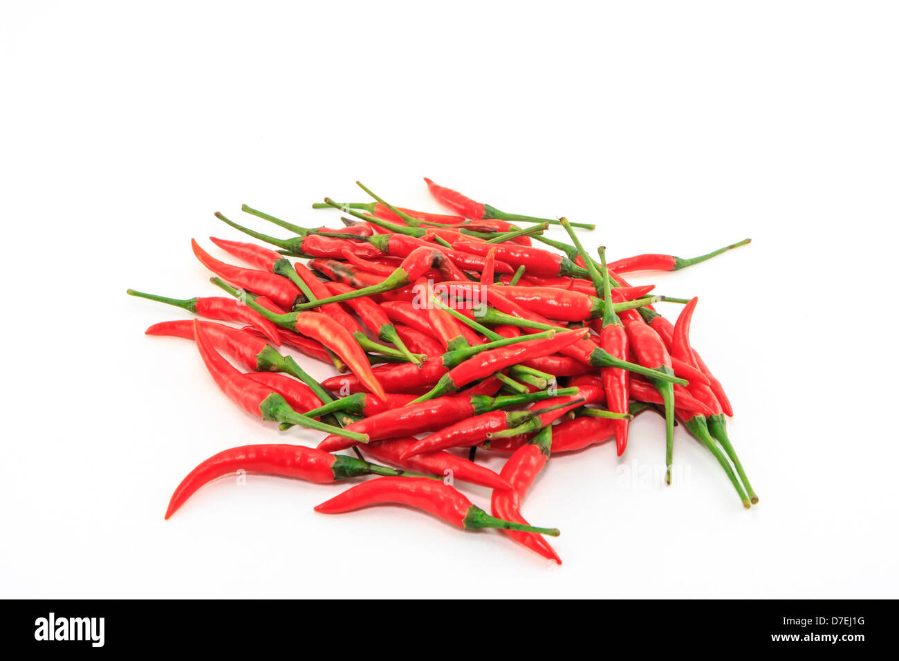 Red Chilli group on white background Stock Photo - Alamy