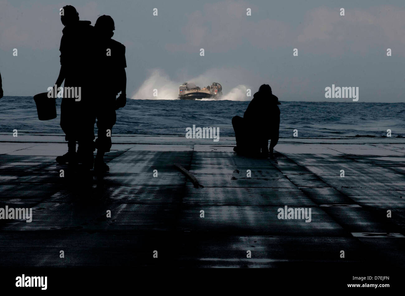 Sailors perform a foreign object damage check Stock Photo - Alamy