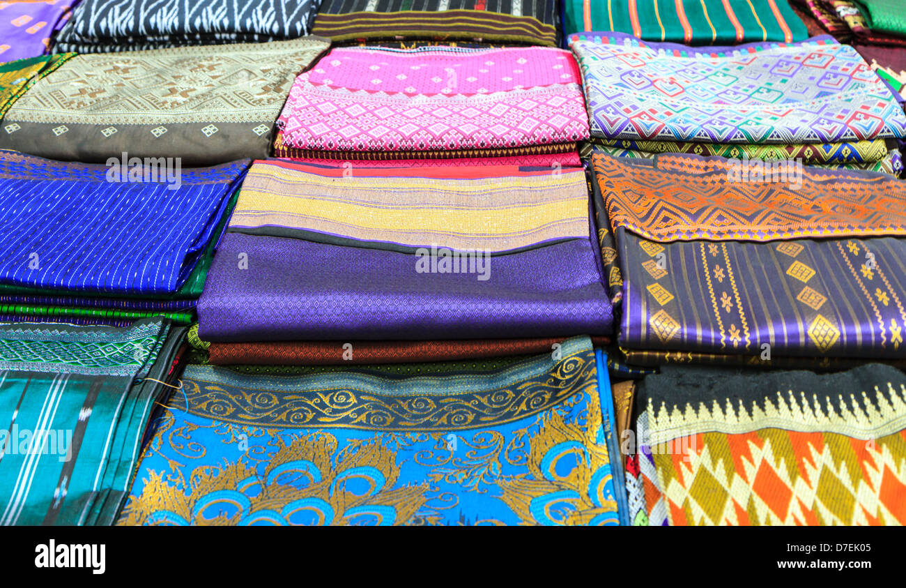 Laos silk Pattern of Laos art ,Product of handmade Stock Photo - Alamy