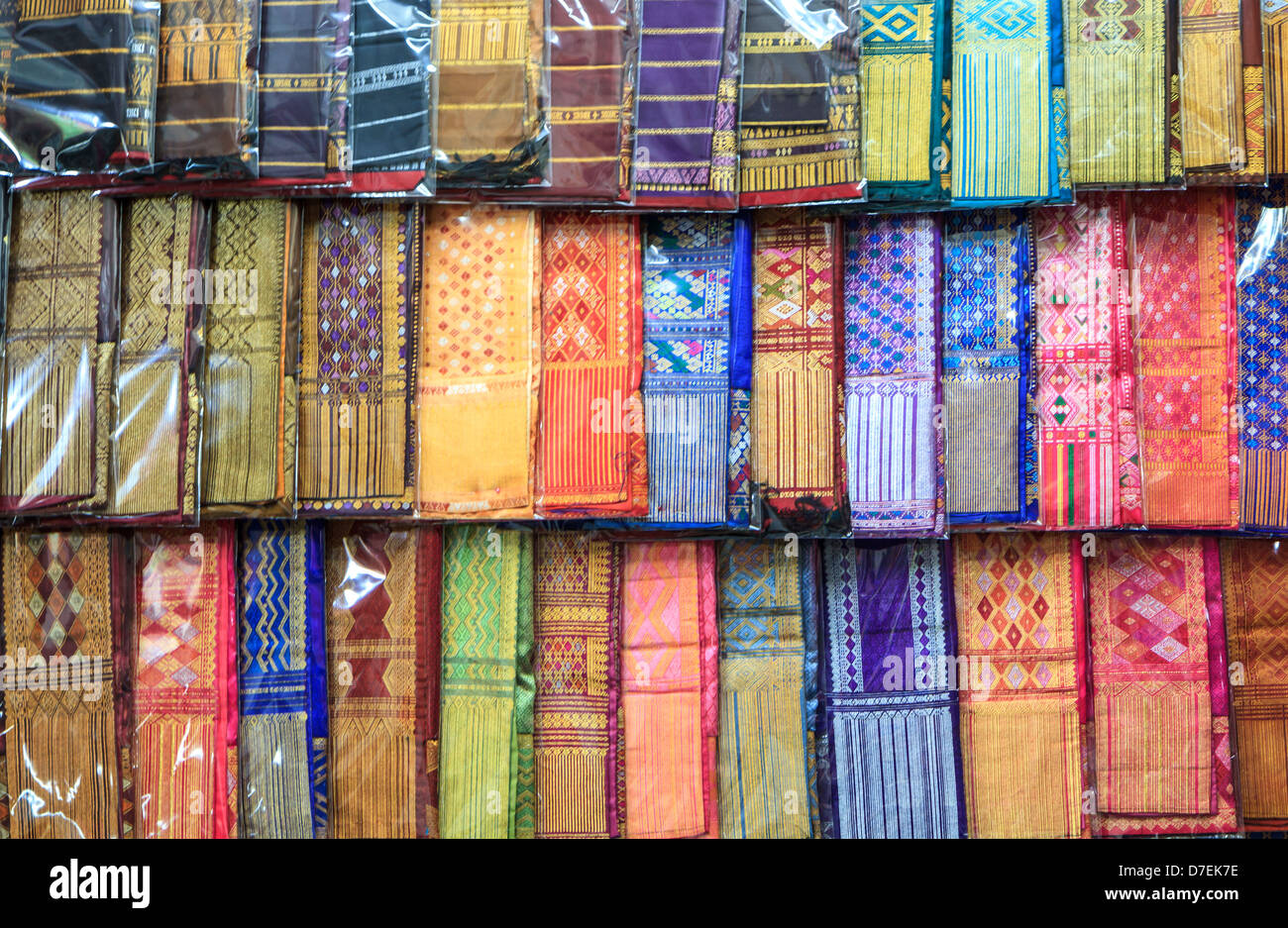 Laos silk ,handmade Product isolate Stock Photo - Alamy