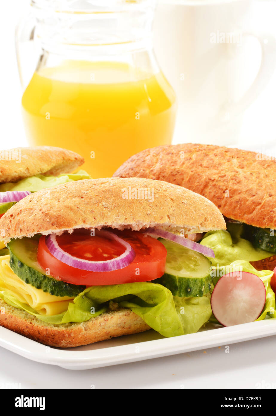 Composition with sandwich Stock Photo - Alamy
