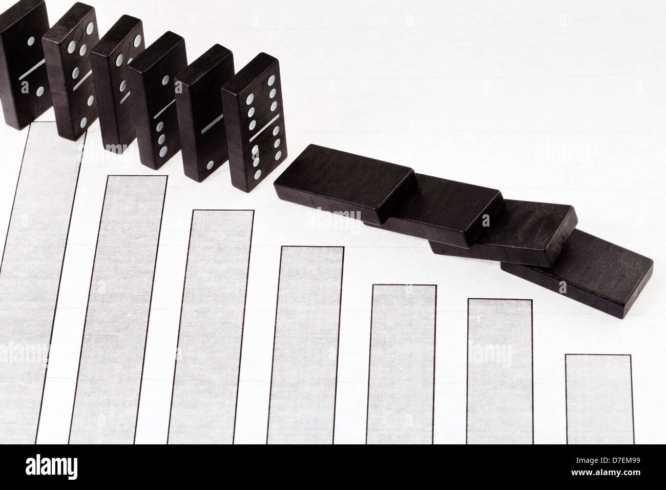 Business Concept Fallen Domino Graph High Resolution Stock Photography ...